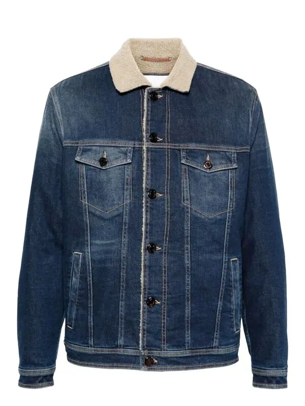 Jacob Cohen Denim Jacket With Faux-shearling Collar - Multicolor