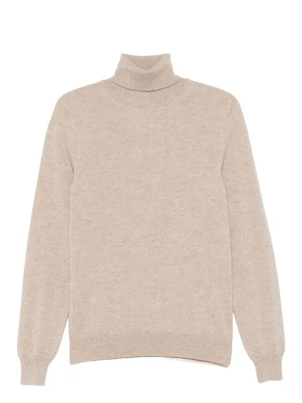 Malo Turtleneck Fine Knit Sweater - Brown