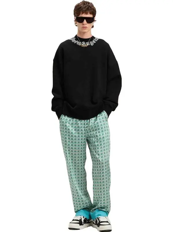 Palm Angels Cotton Logo Sweatshirt - Black