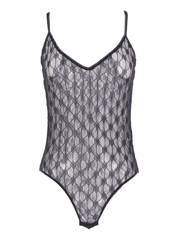 Isabel Marant Stretch Lace Bodysuit - Black