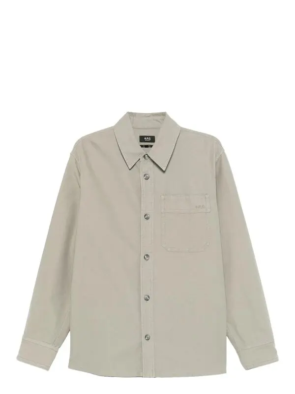 A.p.c. Basile Embroidered Shirt Jacket - Kae Gray Green