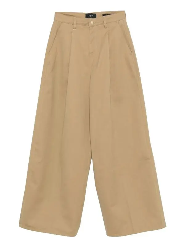 7 For All Mankind Pleated Front Pants - Beige
