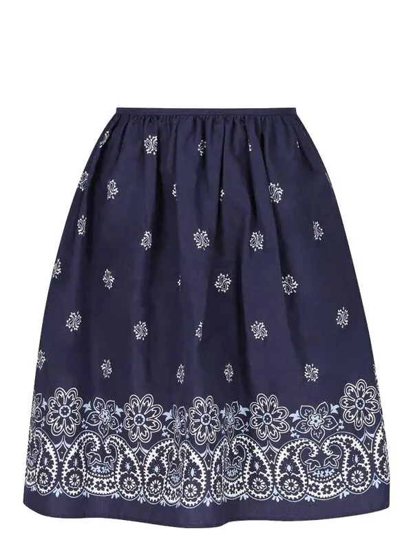 Miu Miu Printed Poplin Skirt - Blue