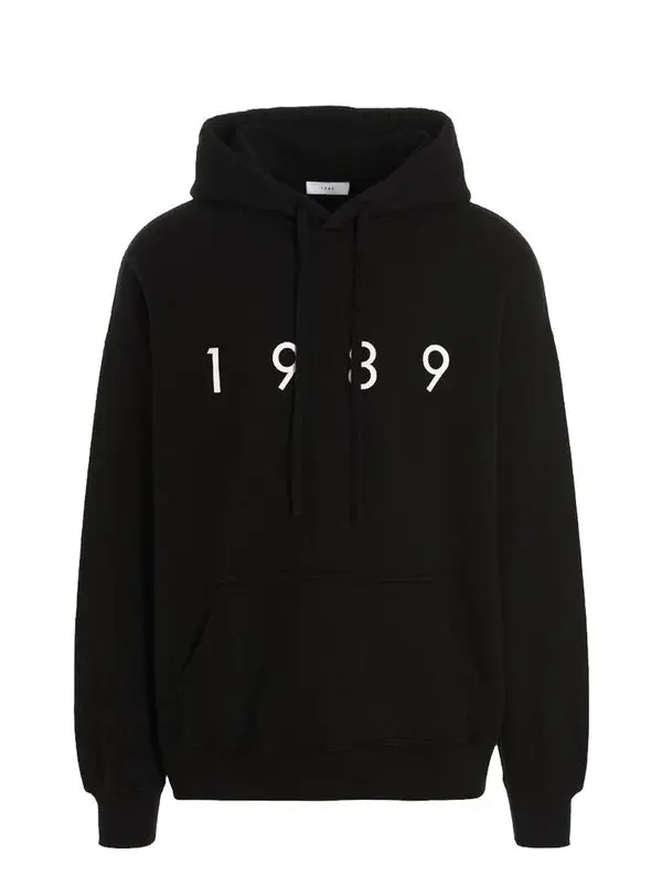 1989 STUDIO Logo Cotton Hoodie - Black