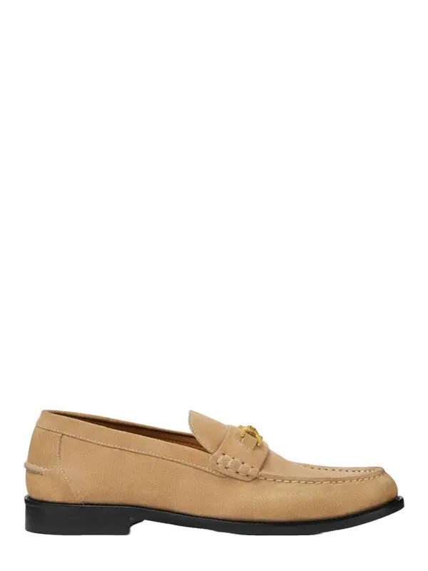 Versace Suede Loafers With Medusa Plaque - White