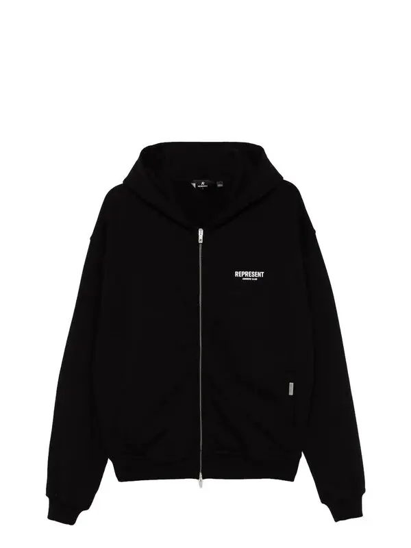 REPRESENT Cotton Jersey Hoodie - Black