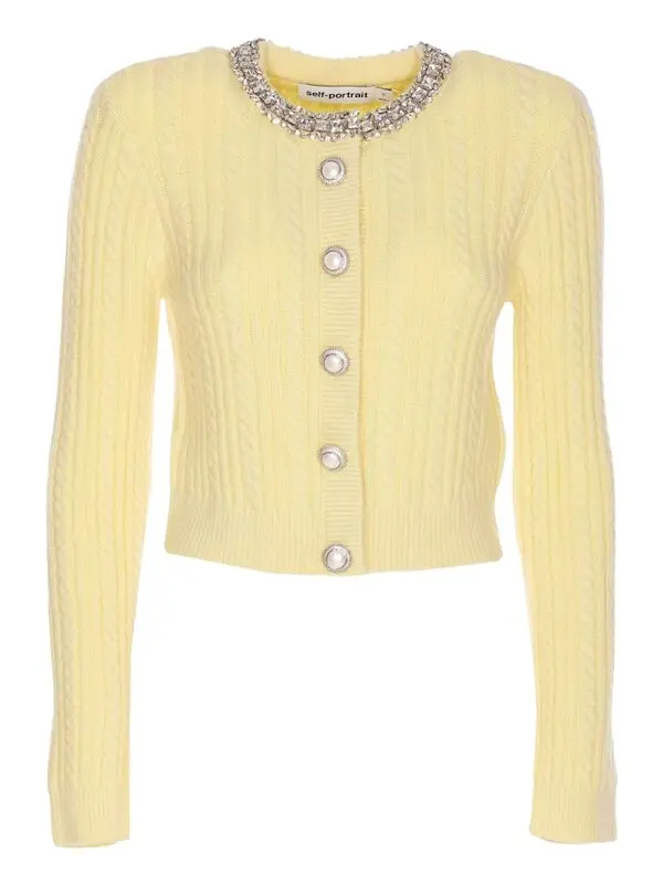 SELF-PORTRAIT Cable Knit Sweater - Multicolor