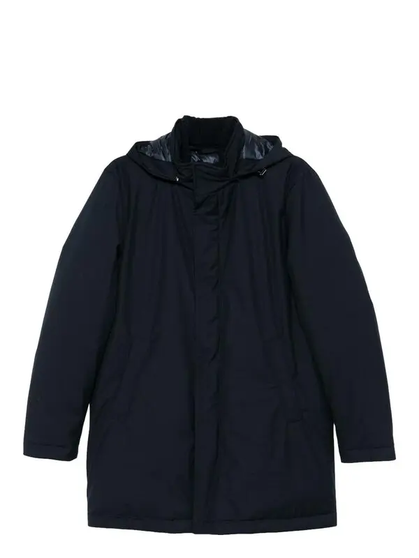 Herno Long Down Jacket With Hood - Blue