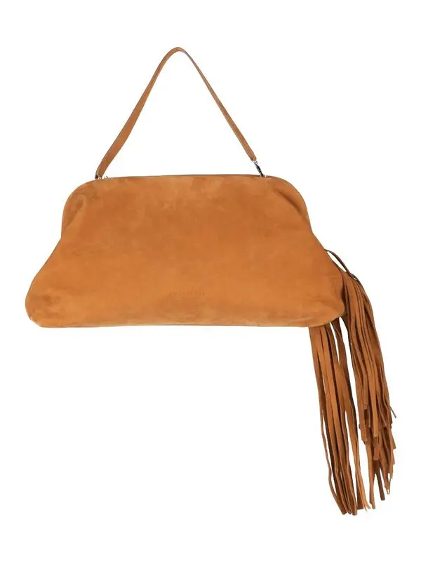 Philosophy Di Lorenzo Serafini Nubuck Leather Maxi Clutch With Fringe - Brown