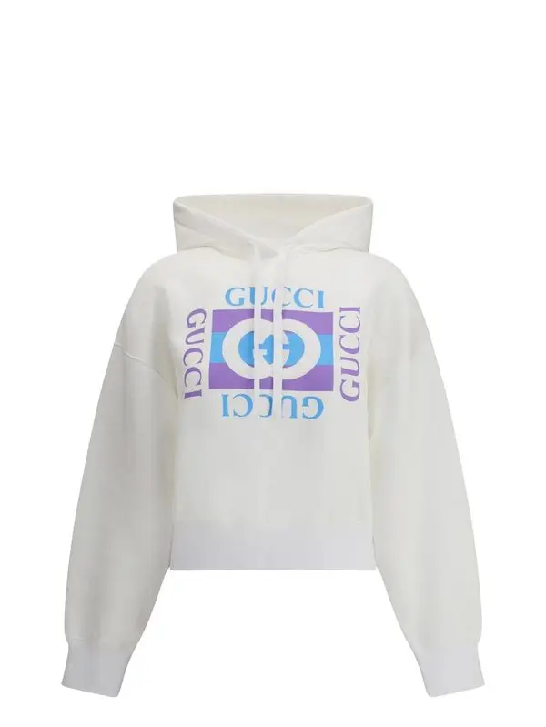 Gucci Logo Print Hoodie - White