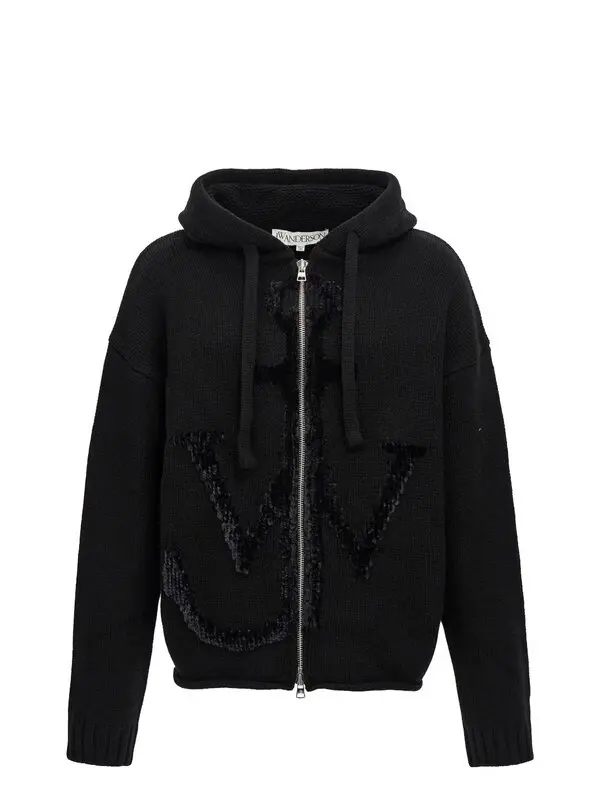 JW Anderson Anchor Jwa Hoodie - Black