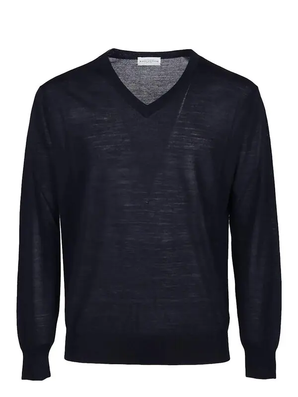 BALLANTYNE Plain Sweater - Blue