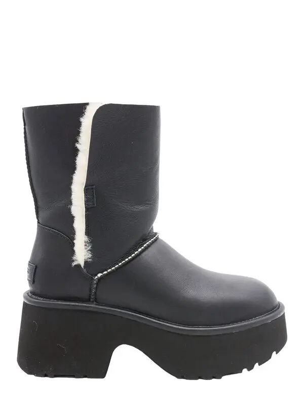 UGG Esmee Leather Mid Calf Boots - Black