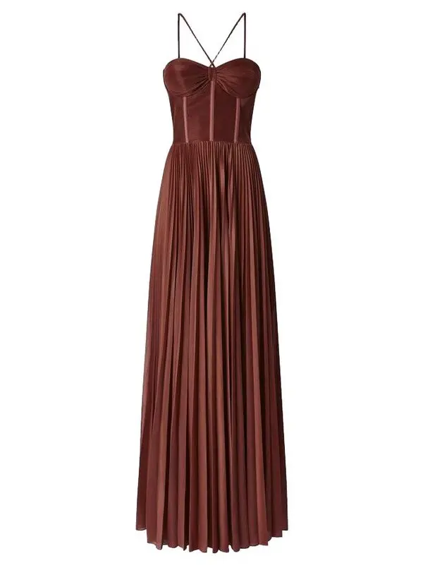 Pinko Pleated Maxi Dress - Beige