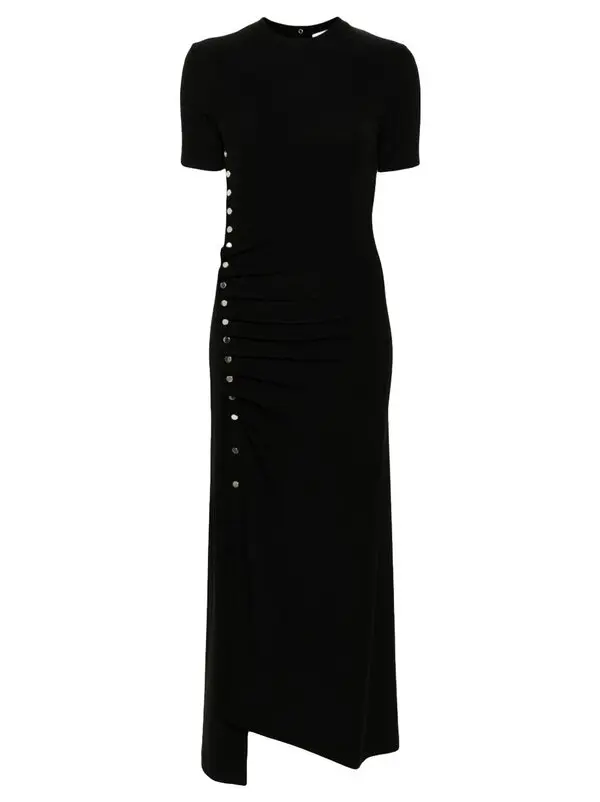 Rabanne Draped Midi Dress - Black