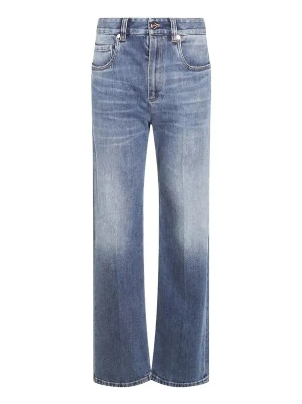 Brunello Cucinelli Bleached-effect Five-pocket Jeans - Blue