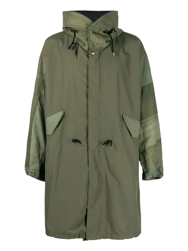 CHILDREN OF THE DISCORDANCE Hooded Patchwork Parka - Beige