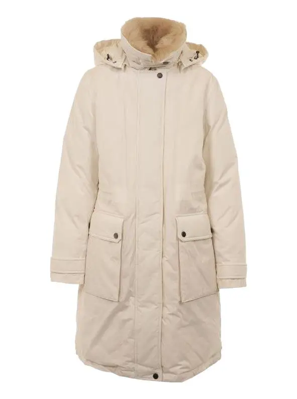 Woolrich Jacket With Faux-fur Lined Hood - White