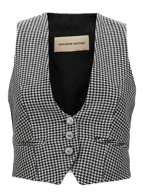 Alexandre Vauthier Houndstooth Waistcoat - Multicolor