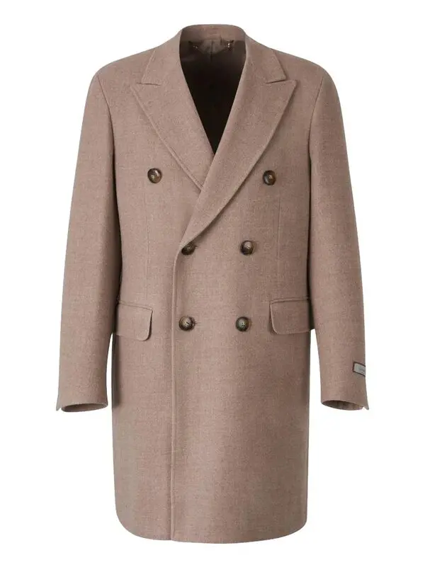 Canali Long Wool Overcoat - Brown