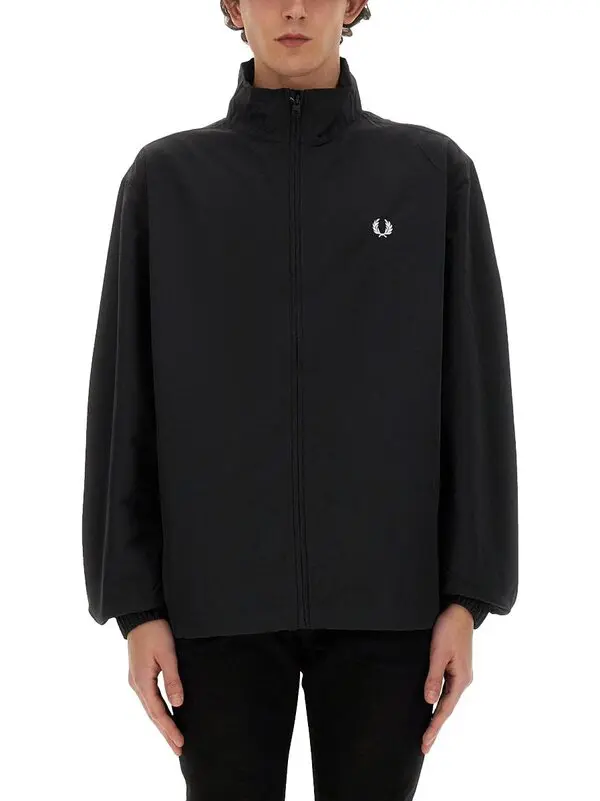 Fred Perry Jacket With Logo - Black