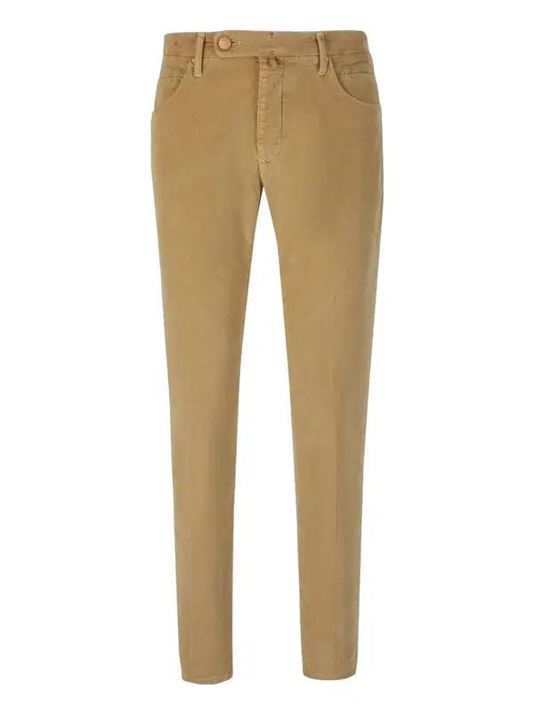 INCOTEX BLUE DIVISION Micro Corduroy Slim Fit Trousers - Orange