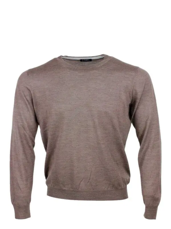 BARBA NAPOLI Long-sleeved Crew-neck Sweater - Brown