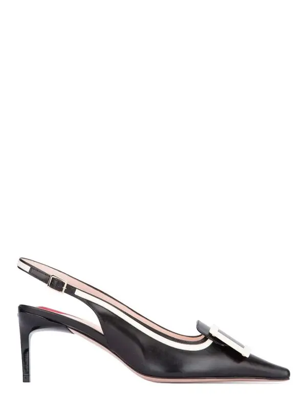 ROGER VIVIER Viv' Canard Leather Slingback Pumps - Black