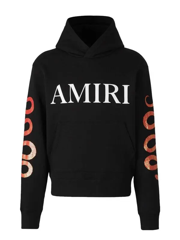 Amiri Cotton Snake Sweatshirt - Black