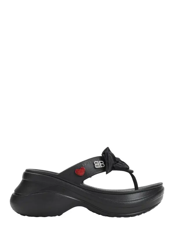 Balenciaga Tong Crocs Sandals - Black
