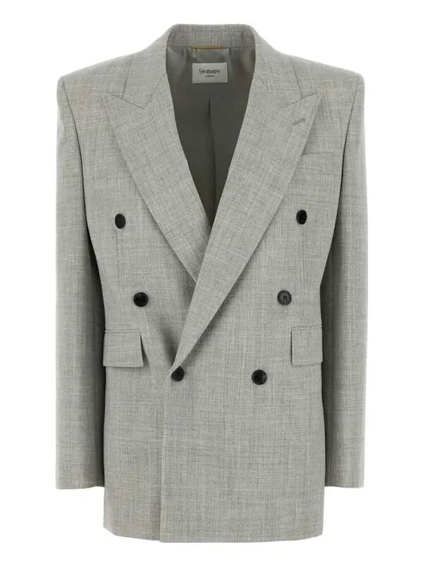 Saint Laurent Wool Blazer - Grey