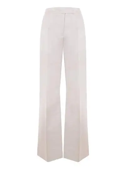 SA SU PHI Ivory Wool And Silk Straight-leg Trousers - White
