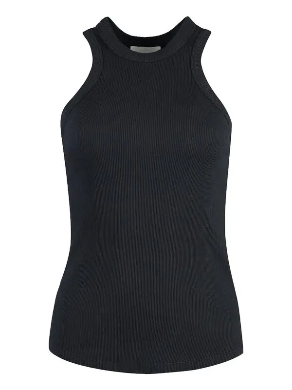 HALFBOY Cotton Ribbed Tank Top - Black