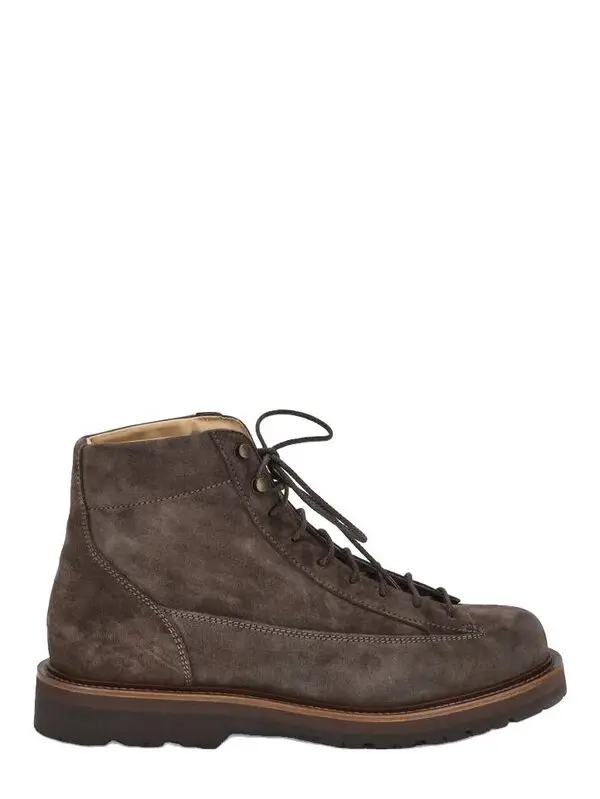Brunello Cucinelli Suede Ankle Boots - Beige