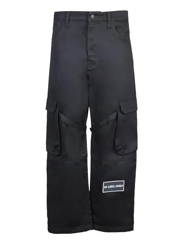 44 LABEL GROUP Cotton Cargo Trousers - Black