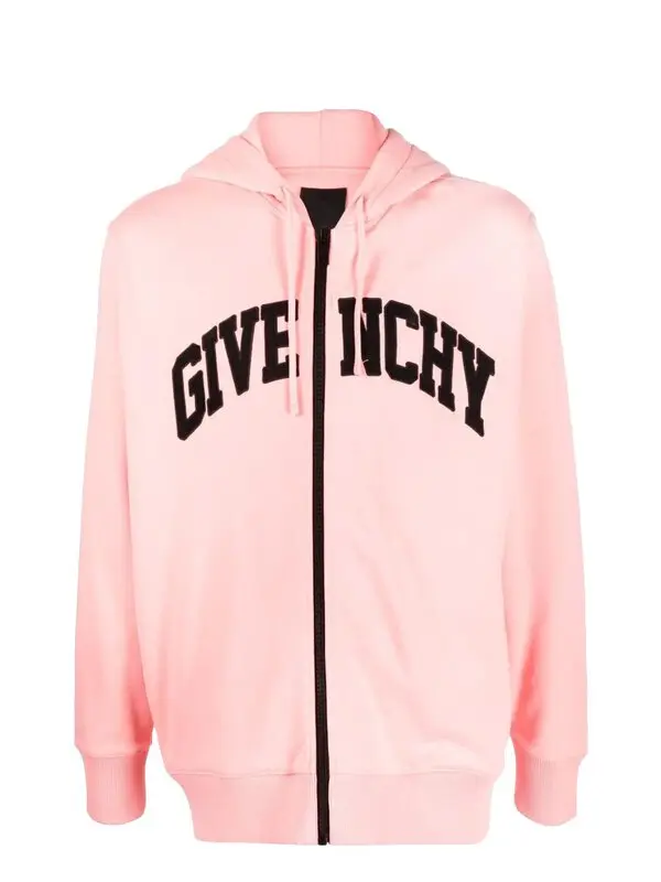 Givenchy Logo-embroidered Cotton Hoodie - Orange