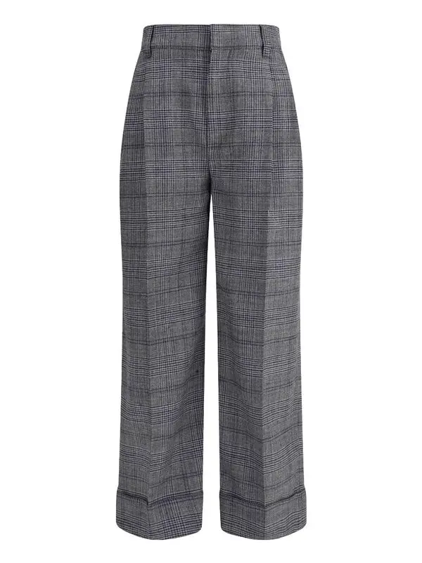 Brunello Cucinelli Prince Of Wales Patterned Pants - Grey