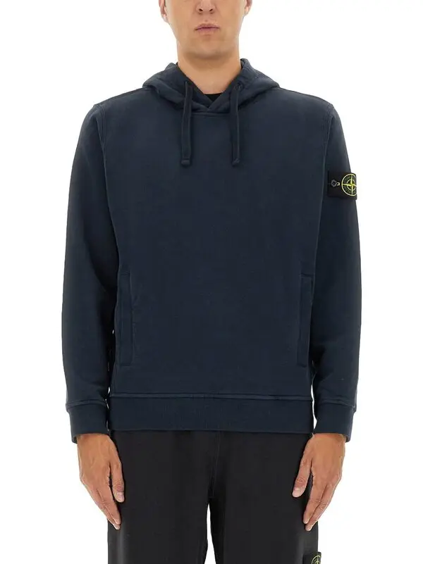Stone Island Cotton Hoodie - Blue