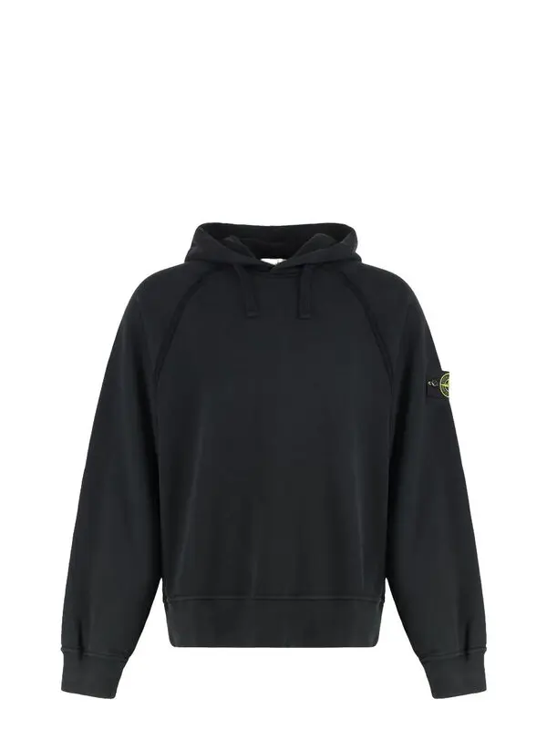 Stone Island Cotton Hoodie - Black