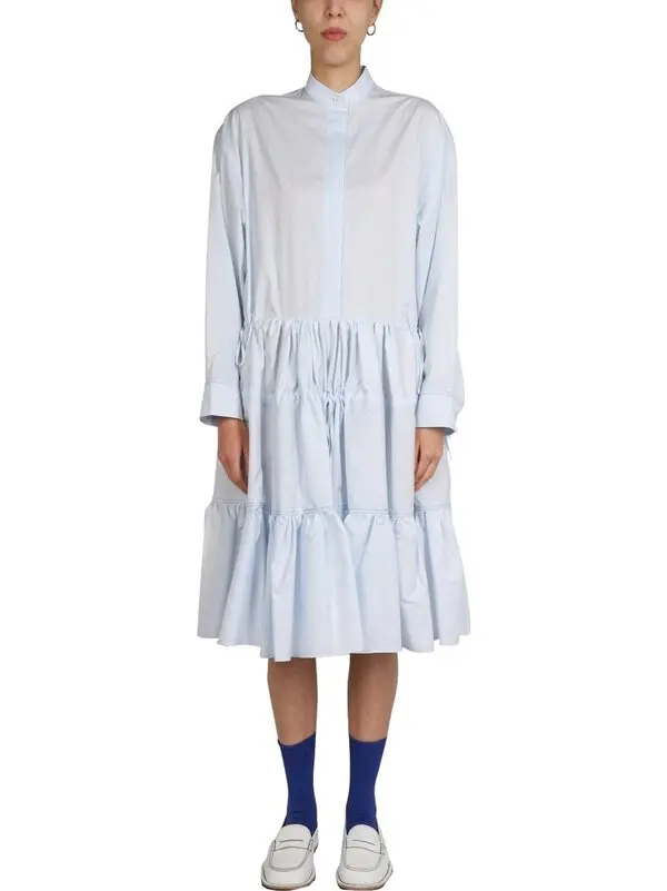 Marni Chemisier Dress With Mandarin Collar - Blue