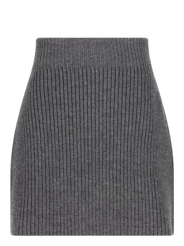 Givenchy Ribbed Wool Miniskirt - Slate Blend