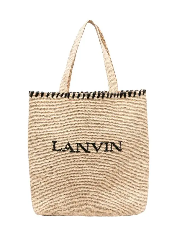 LANVIN Raffia Tote - Natural/black