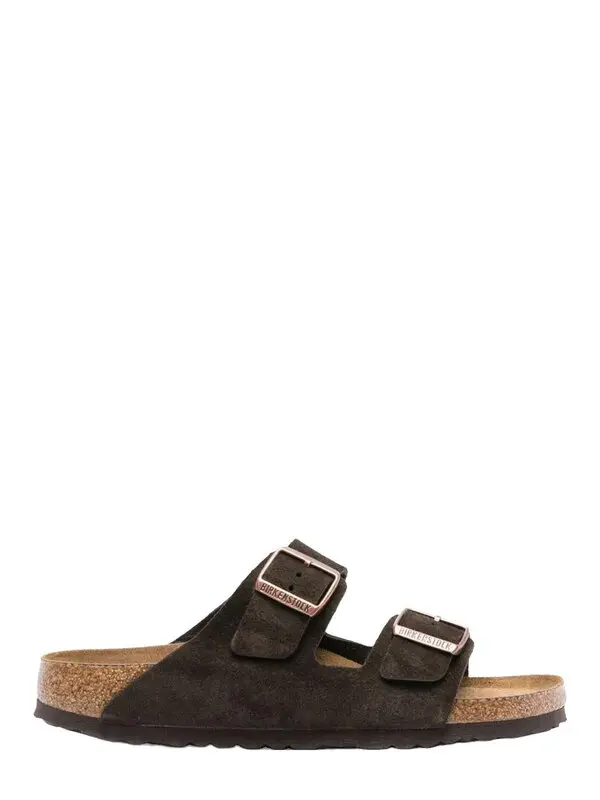BIRKENSTOCK Arizona Suede Leather Sandals - Brown