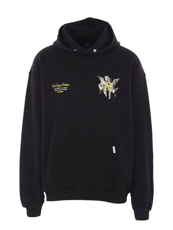 REPRESENT Oversized Legacy Cherubs Hoodie - Jet Black