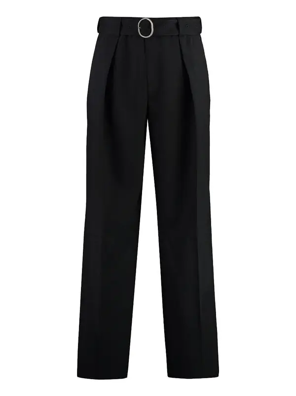 JIL SANDER Wool Trousers - Black