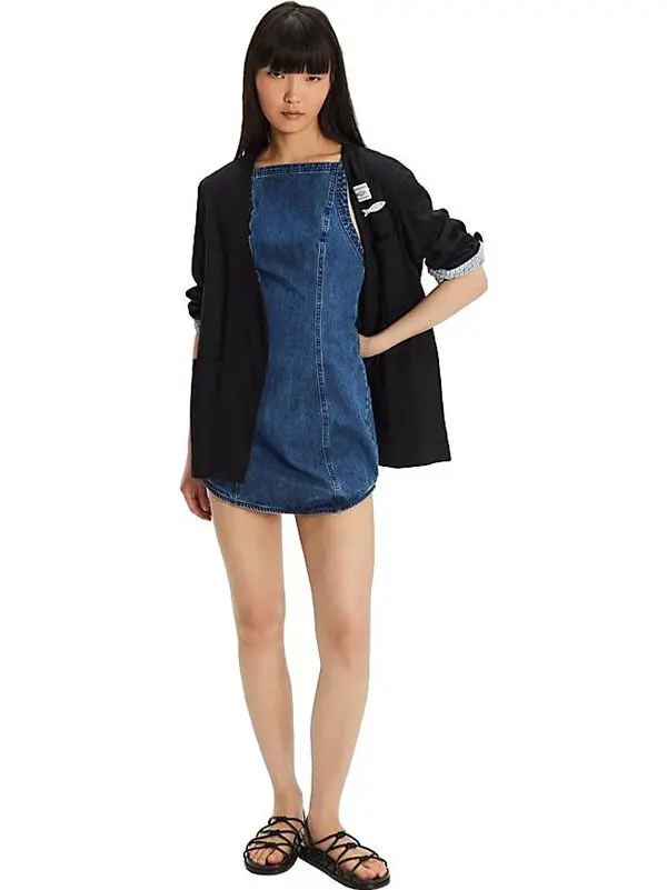 Free People Mara Denim Mini Dress - Mid Rinse