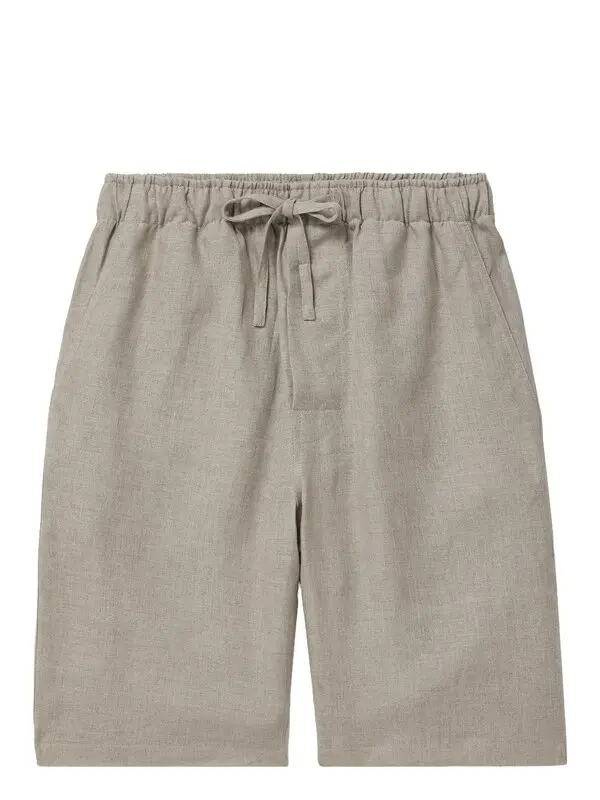 DE PETRILLO Slim-fit Straight-leg Linen Drawstring Shorts - Neutrals