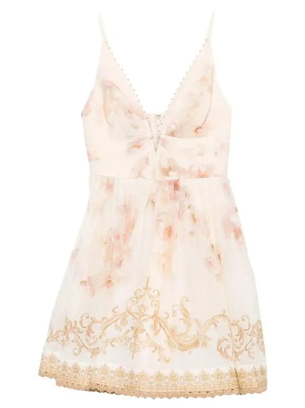 Zimmermann Floral Print Dress - Beige