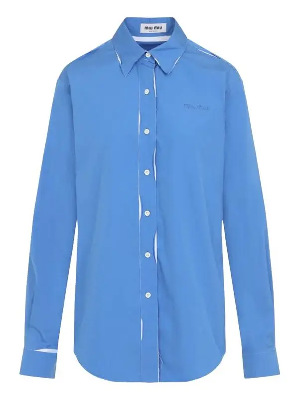 Miu Miu Cotton Button-up Shirt - Blue