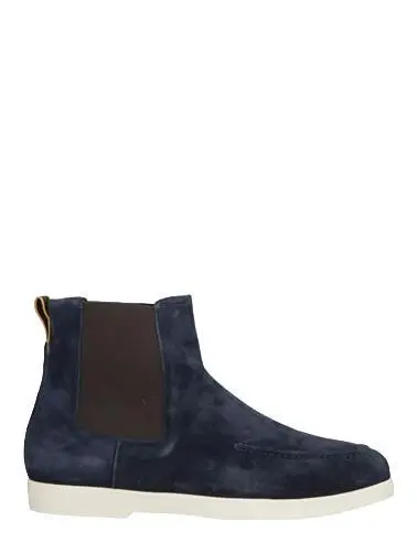 MOORER Ankle Boots In Leather - Blue